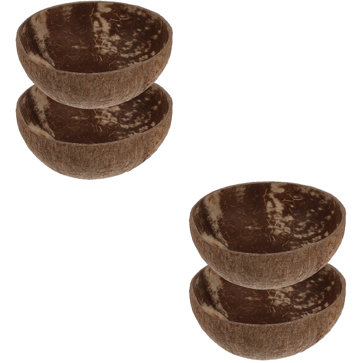 4 pcs Natural Coconut Shell Bowls Hawaiian Theme Dessert Bowls Luau ...