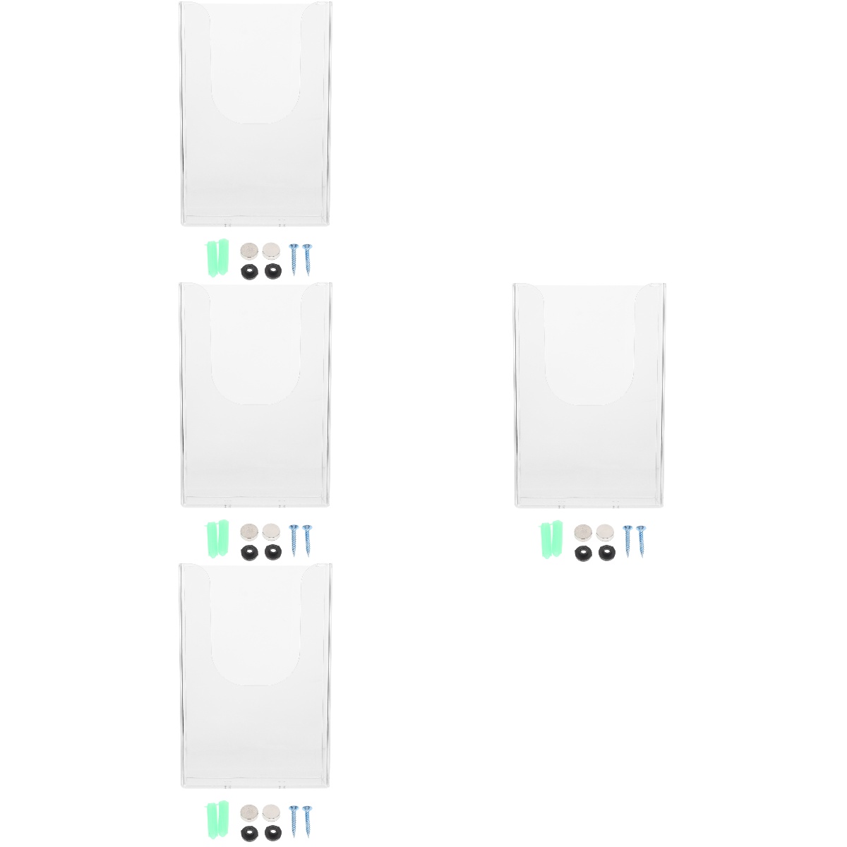 4 pcs Office File Storage Rack Document Box Wall-mounted File Holder ...