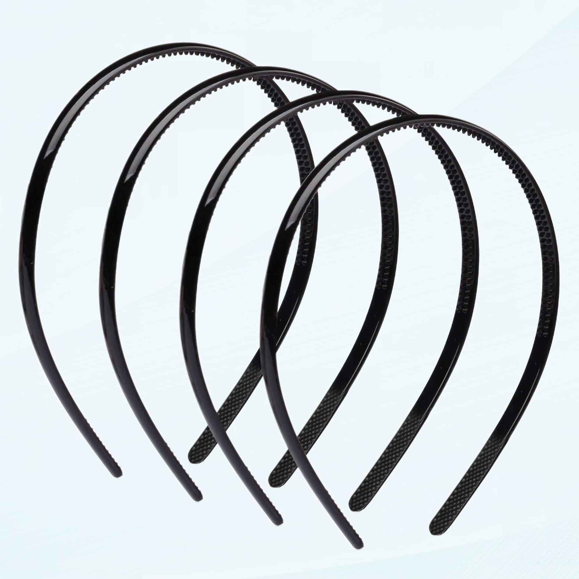 4 pcs Plastic Headband, Thin Teeth Black Headbands Skinny Hair Band ...