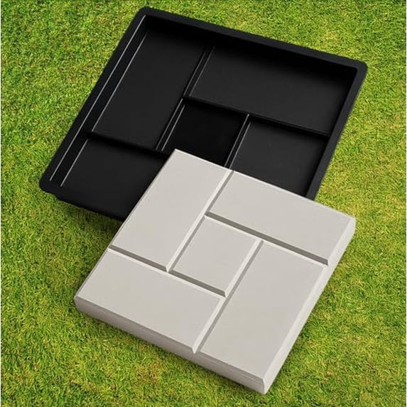 4 pcs Plastic Molds Concrete Patio Paving Mold Slabs Labyrinth - Big ...
