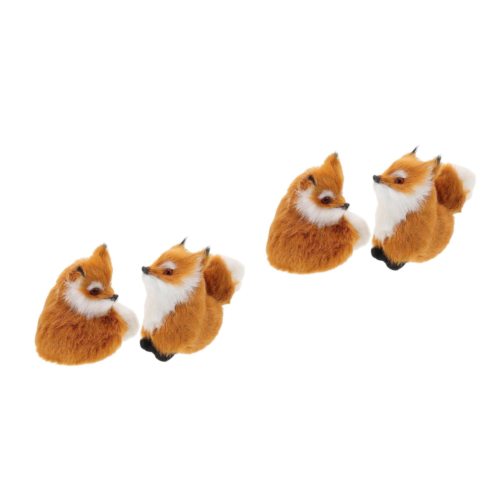4 pcs Realistic Fox Plush Fox Stuffed Animal Plush Toy Woodland Animal ...