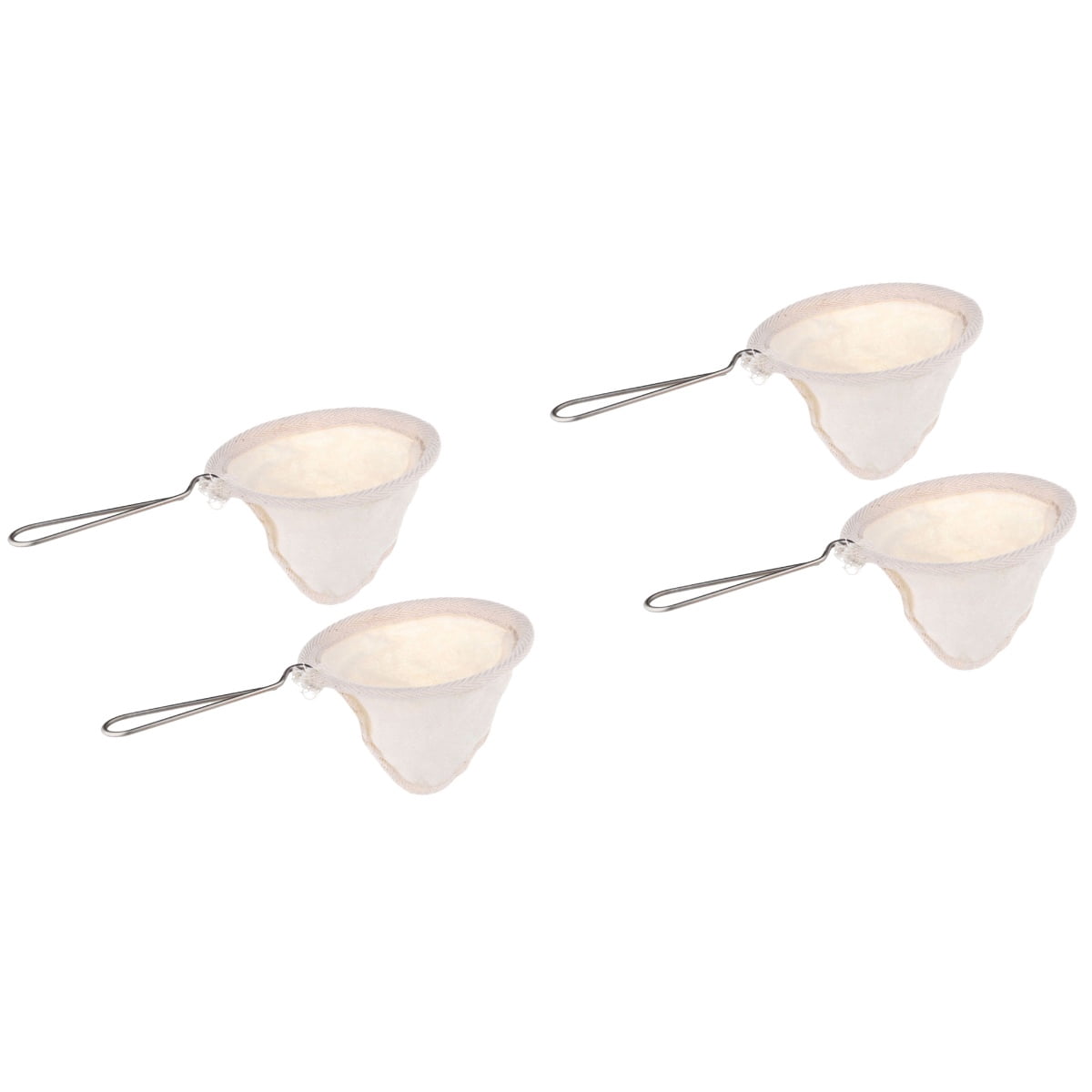 4 pcs Resuable Strainer Stainless Steel Handle Coffee Filter for Home ...