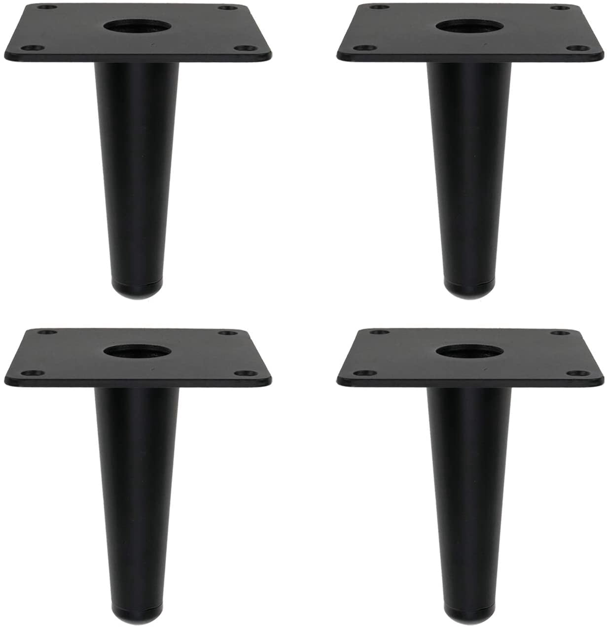 4 pcs Round Tall Sleek Tapered Furniture Legs Cabinet Metal Feet ...