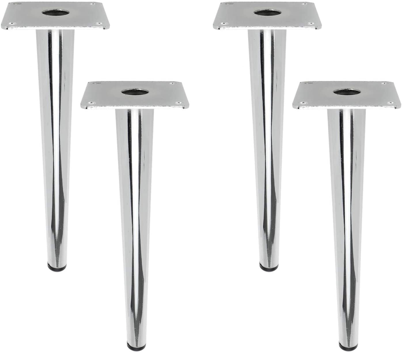 4 pcs Round Tall Sleek Tapered Furniture Legs Cabinet Metal Feet ...