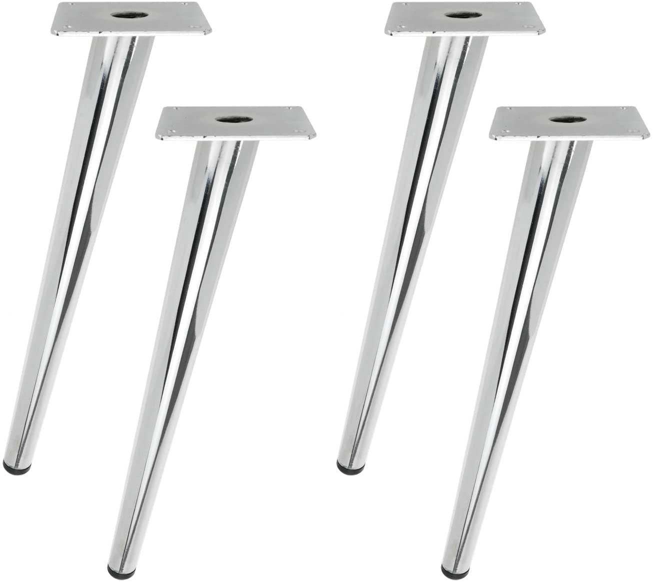 4 pcs Round Tall Sleek Tapered Furniture Legs Cabinet Metal Feet ...