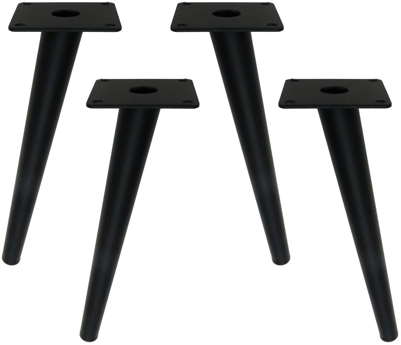 4 pcs Round Tall Sleek Tapered Furniture Legs Cabinet Metal Feet ...