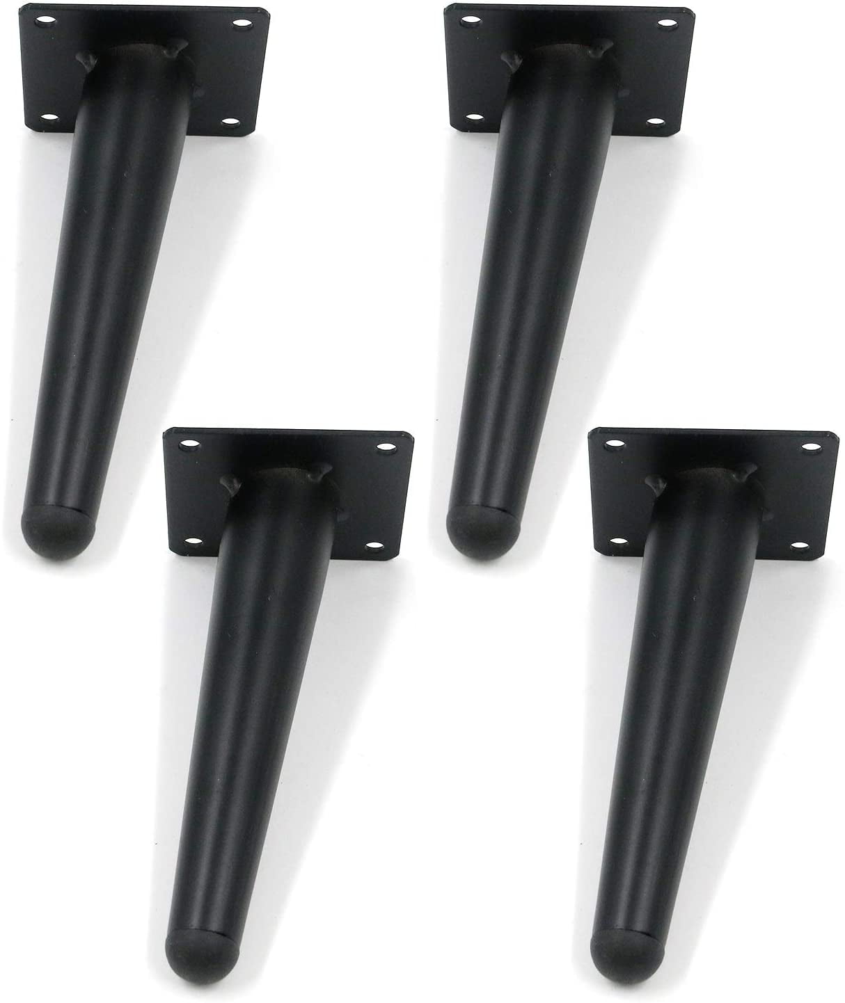 4 pcs Round Tall Sleek Tapered Furniture Legs Cabinet Metal Feet ...