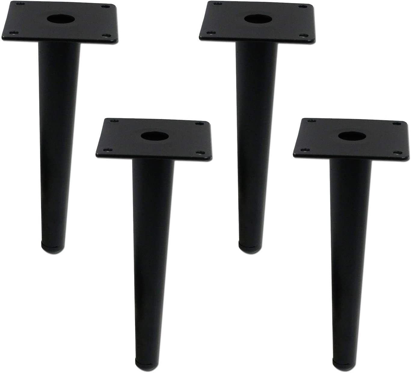 4 pcs Round Tall Sleek Tapered Furniture Legs Cabinet Metal Feet ...