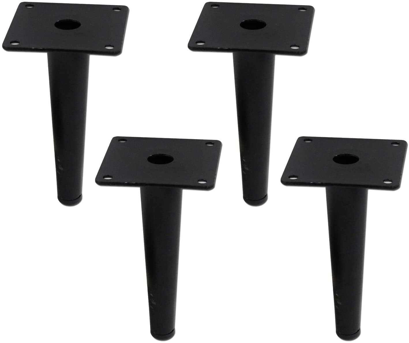 4 pcs Round Tall Sleek Tapered Furniture Legs Cabinet Metal Feet ...