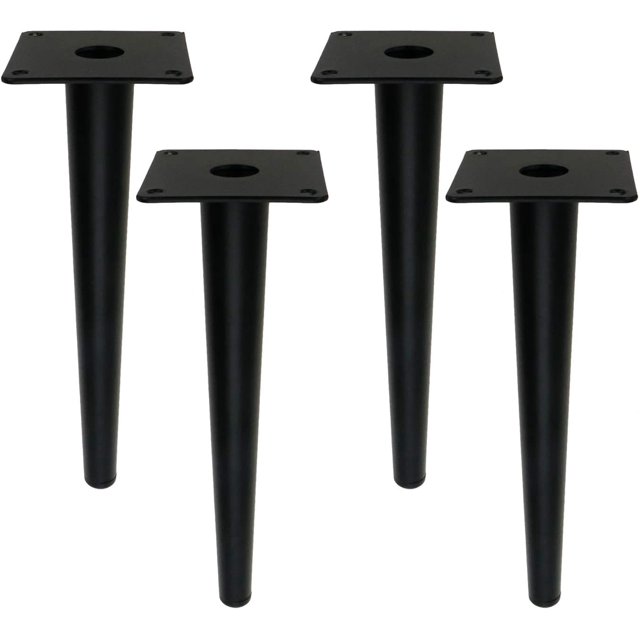 4 pcs Round Tall Sleek Tapered Furniture Legs Cabinet Metal Feet ...