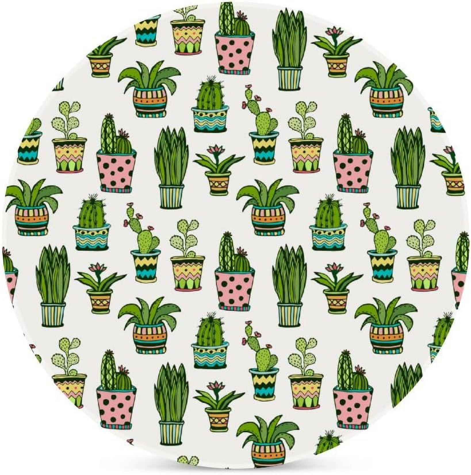 4 pcs SKYSONIC Round Drink Coasters Flowers in Pots Absorbent Ceramic ...