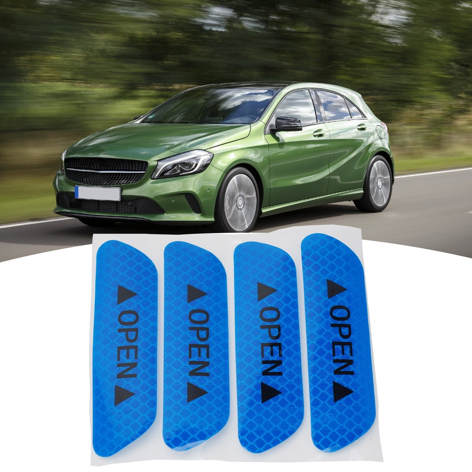 4 pcs Safety Reflective Tape Open Sign Warning Mark Car Door Sticker ...