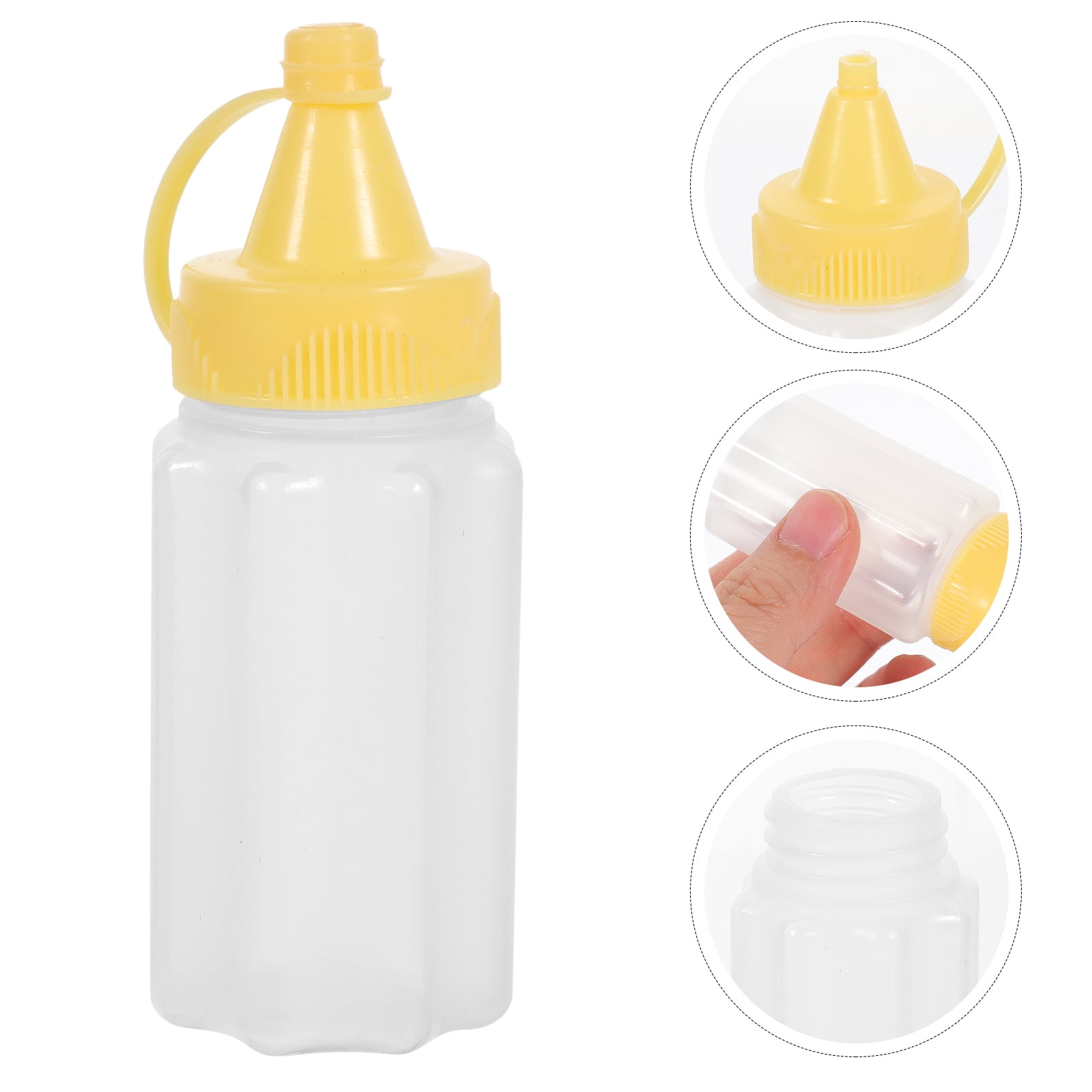 OUNONA 4Pcs Yellow Mini Condiment Squeeze Bottles for Salad Dressing ...