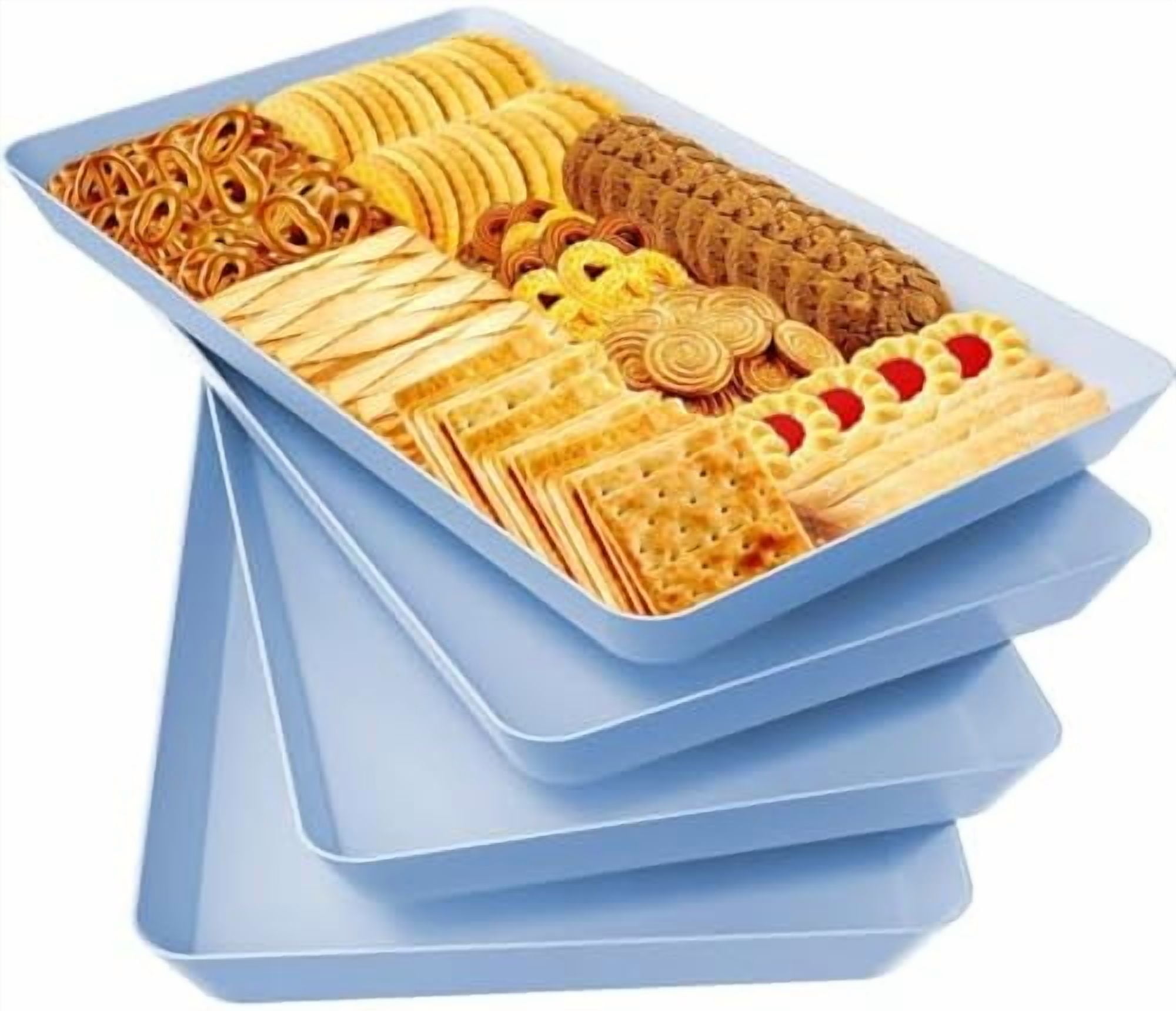 4 pcs Serving Tray for Entertaining, Serving Platters for Snacks, Fruit ...