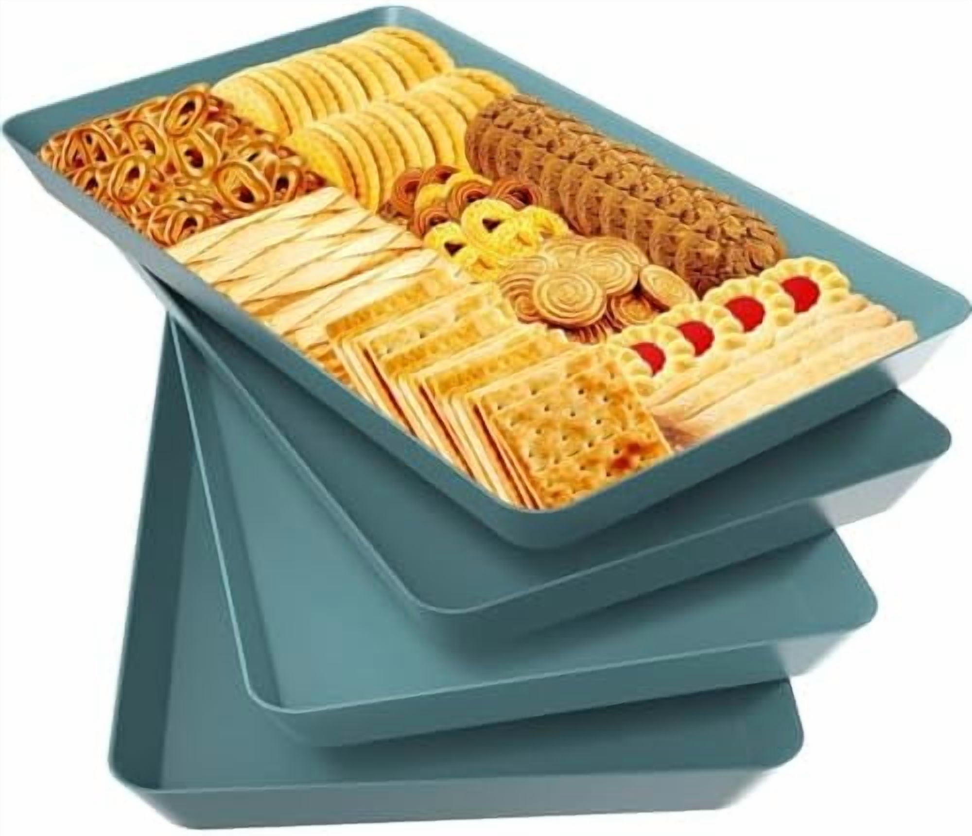 4 pcs Serving Tray for Entertaining, Serving Platters for Snacks, Fruit ...