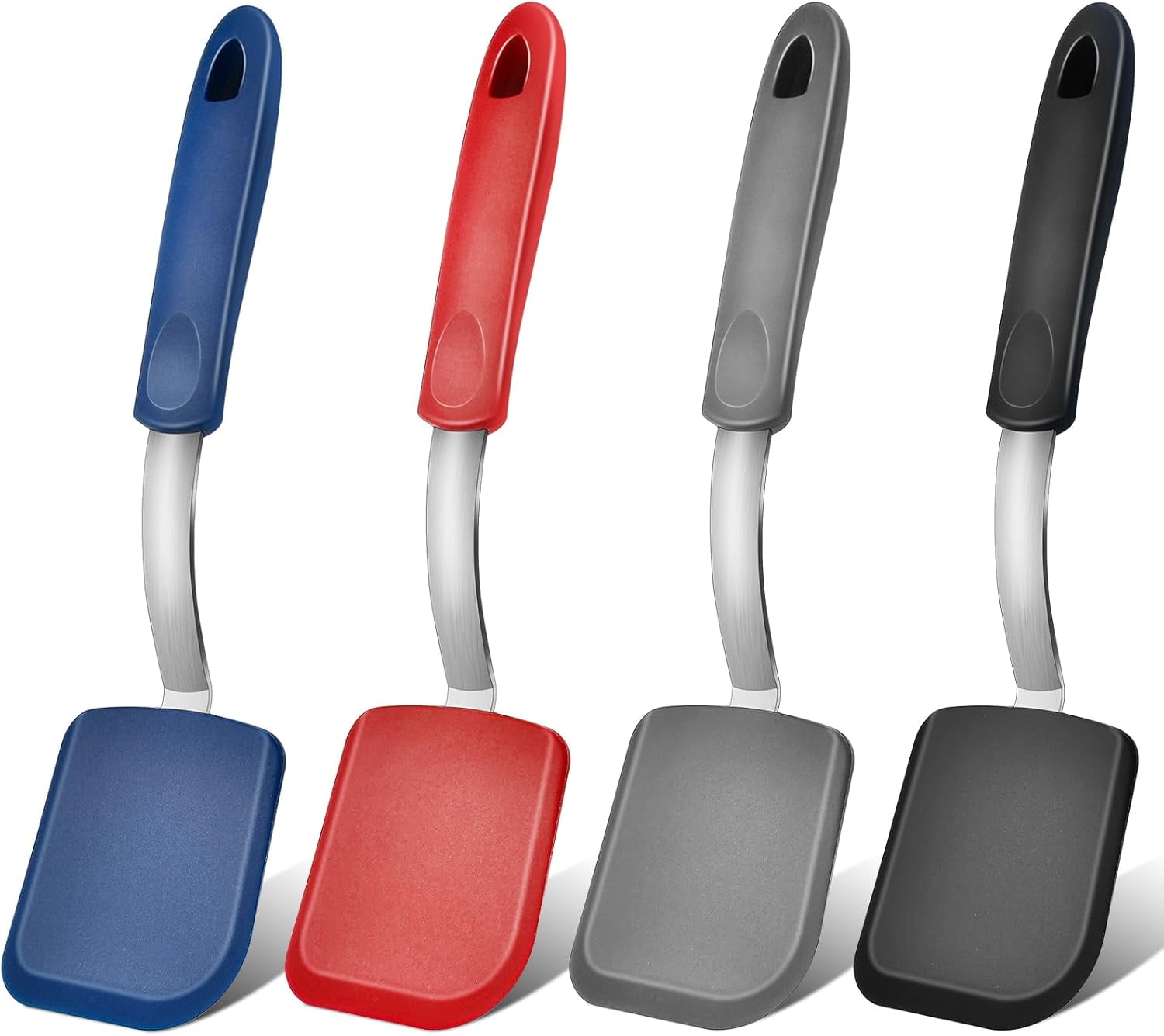 4 pcs Silicone Spatula, Heat Resistant Cookie Spatula Turner, No ...