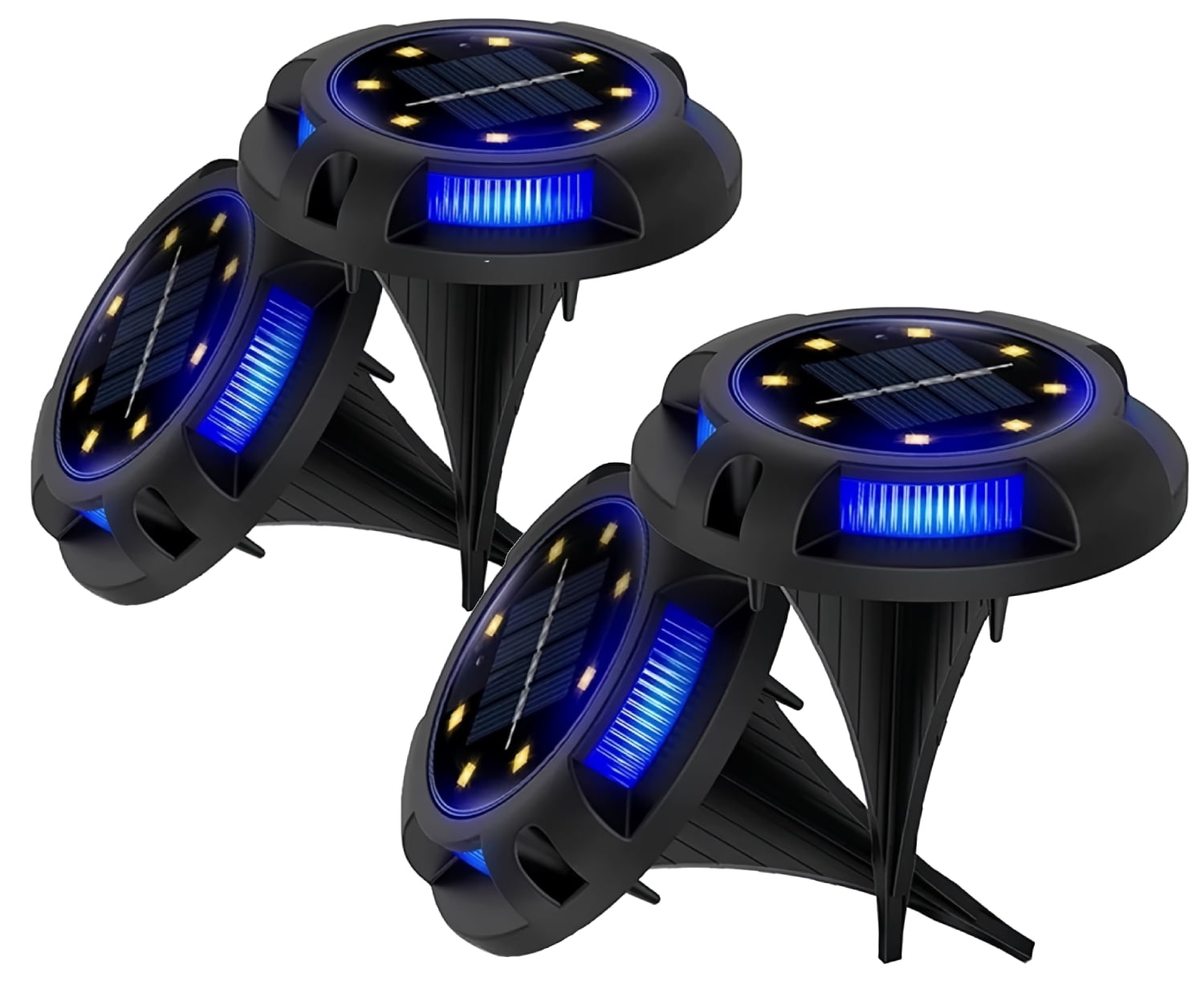 4 pcs Solar Ground Lights 8 LED Buried Lawn Lamp Yard Path Landscape ...