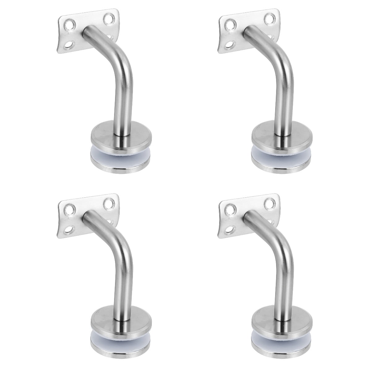 4 pcs Solid Stainless Steel Glass Clip Glass Shelf Bracket for Stair ...