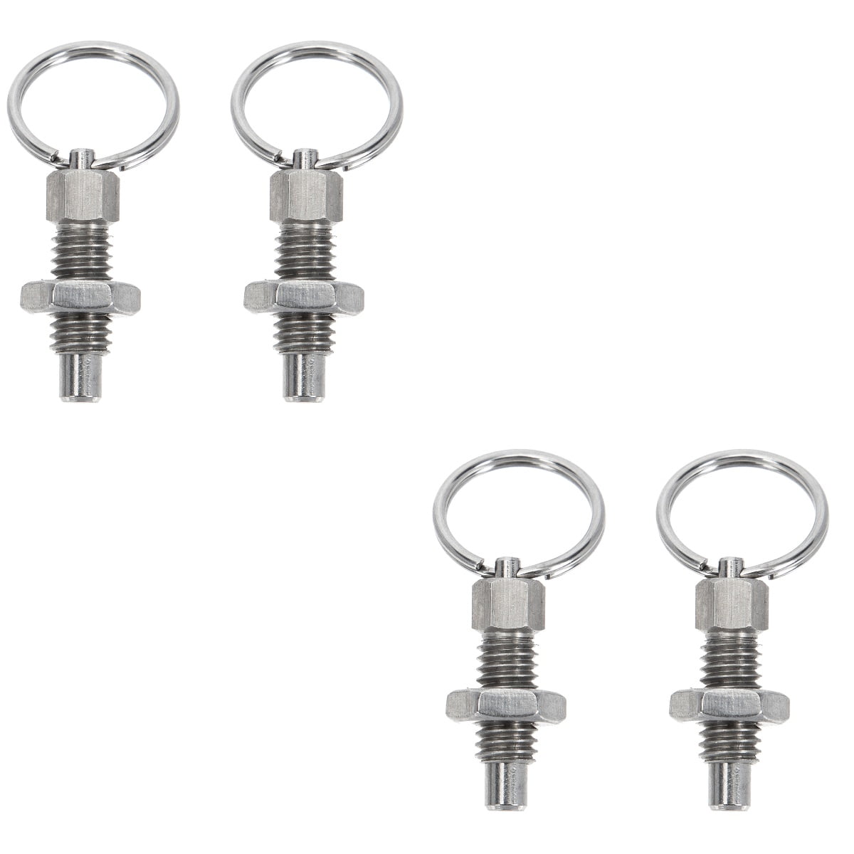 4 pcs Spring-loaded Plunger Stainless Steel Spring Plunger Pulls Ring ...