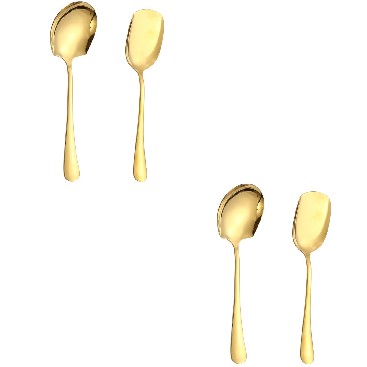 4 pcs Stainless Steel Buffet Spoons Practical Food Serving Spoons ...