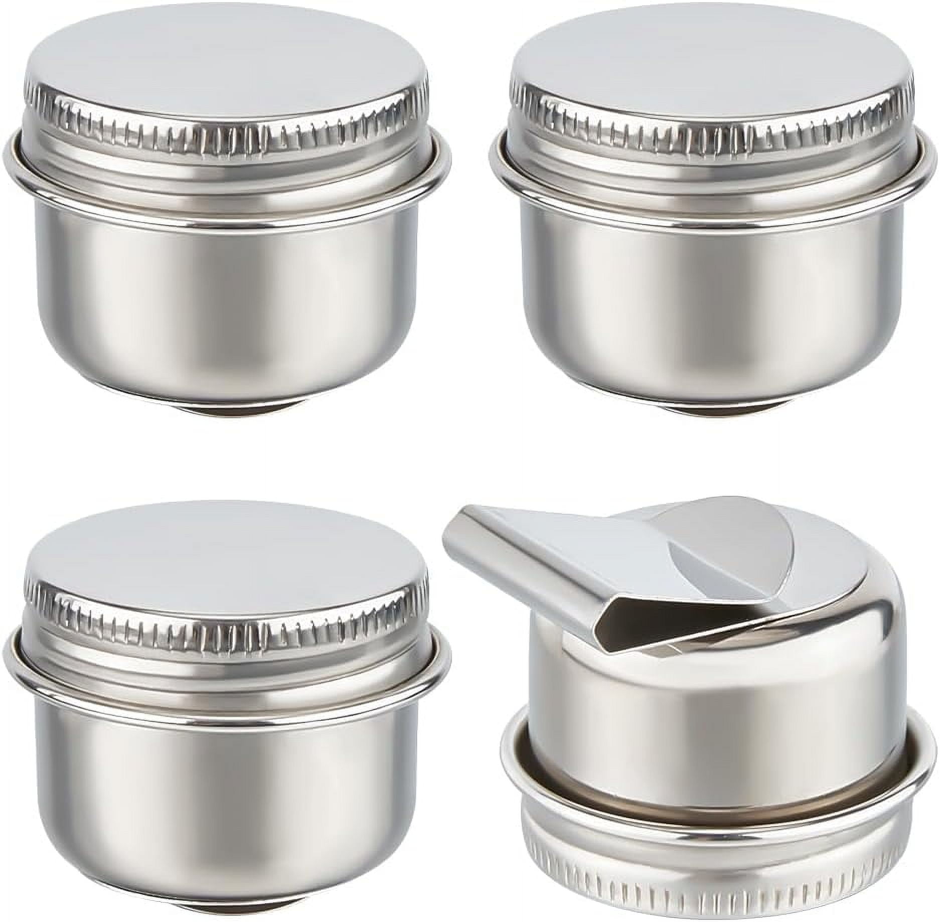 4 pcs Stainless Steel Oil Painting Cup Palettes Container Cup Metal ...