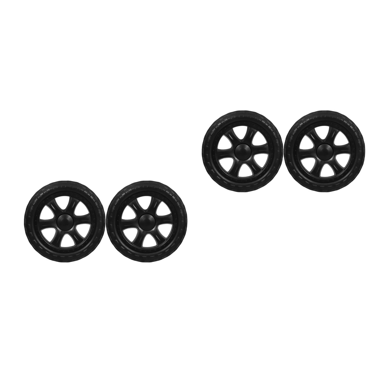 4 pcs Utility Cart Replacement Wheels Rubber Wheels Black, Shopping ...