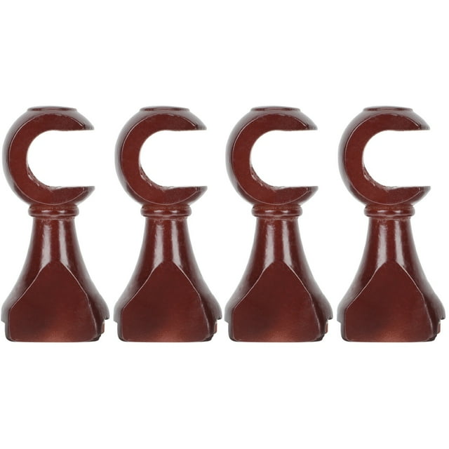 4 pcs Wooden Curtain Rod Brackets Heavy Duty Curtain Rod Holders Wood ...