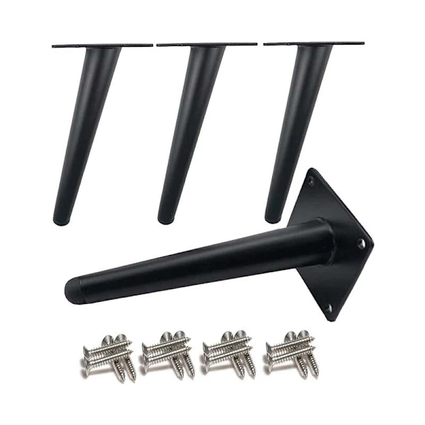 4 pcs angled table legs, metal cabinet legs, conical furniture legs ...