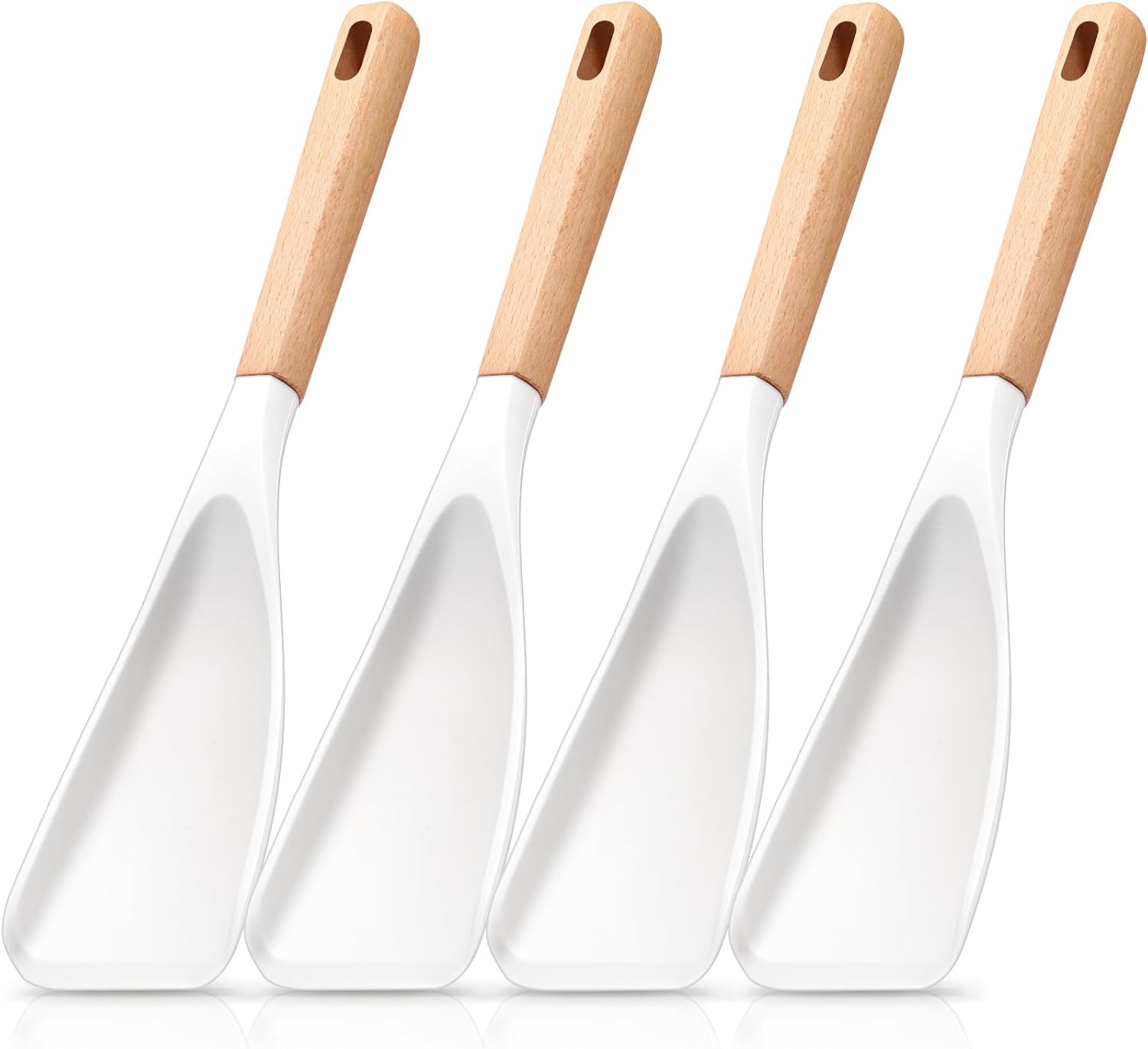 4 pcs cooking spoons for nonstick cookware 12 inch silicone spoon ...