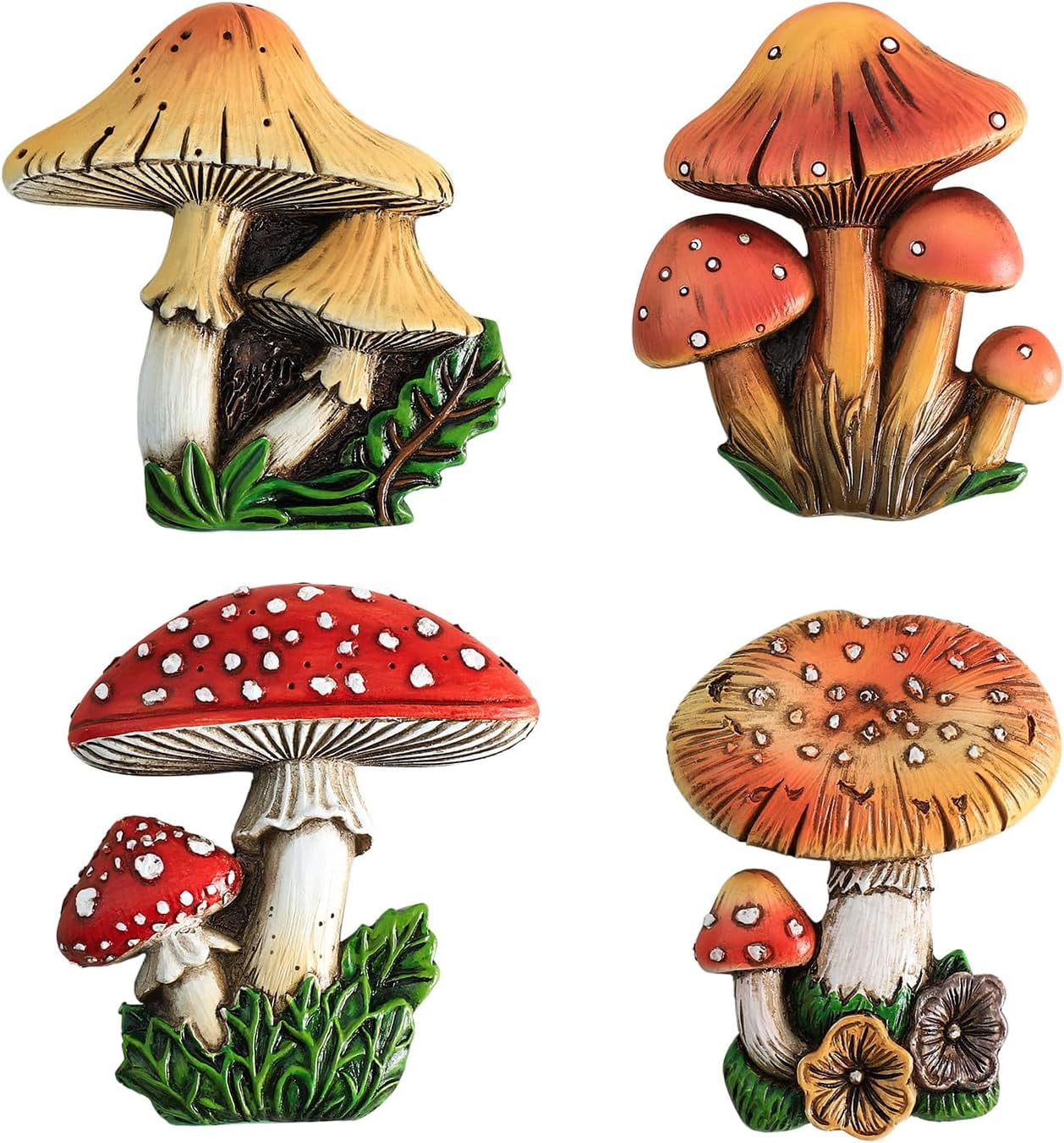4 pcs resin fridge magnets mushroom refrigerator magnets for whiteboard ...