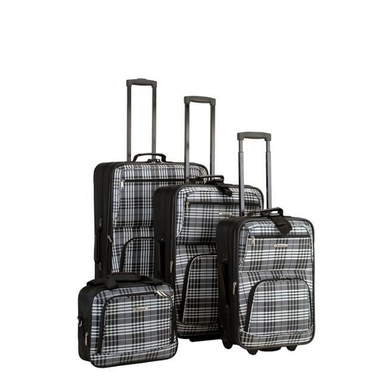 4 piece Black Plaid Luggage Set - Walmart.com
