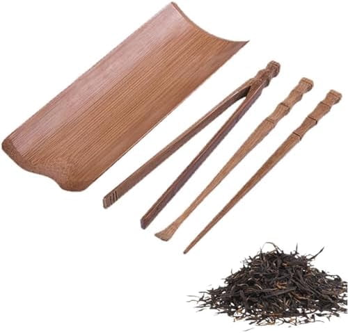 4-piece Chinese Gongfu tea ceremony utensil set made from bamboo ...