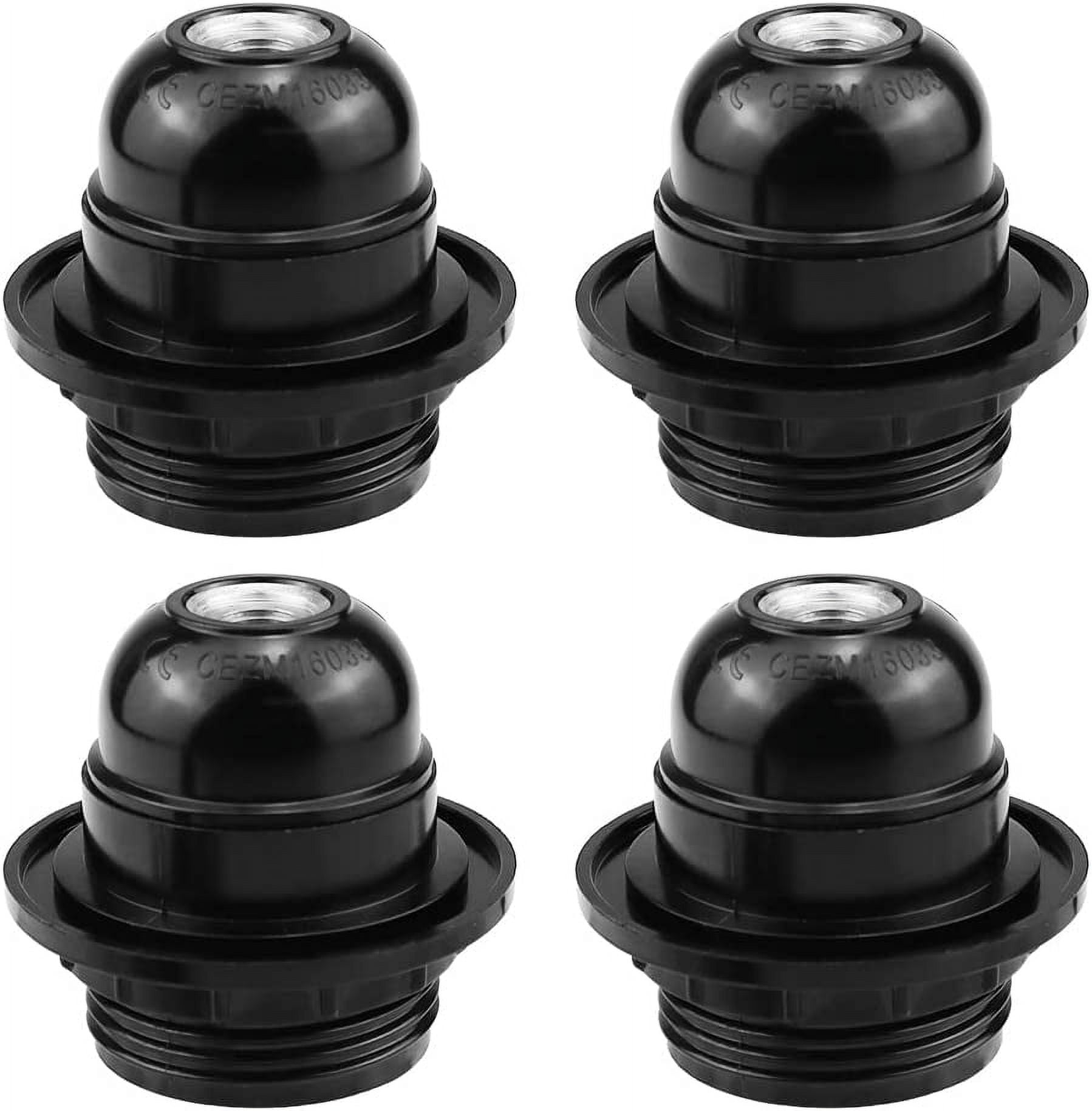 4-piece E27 socket adapter E27 socket E27 black screw bulb holder E27 ...