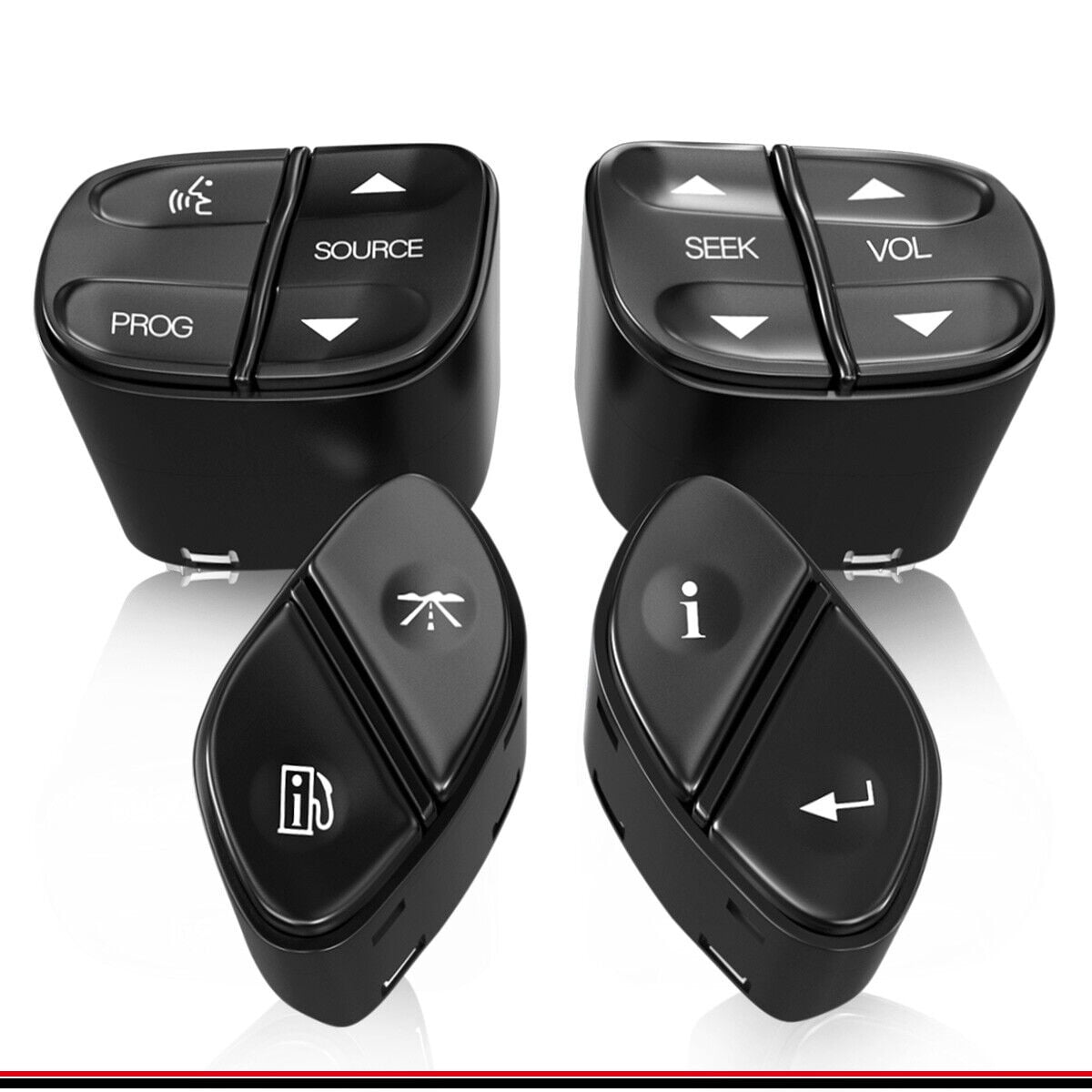 4-piece LED light steering wheel radio volume control switch button ...