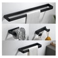 4-piece Matte Black Bathroom Hardware Accessories Set, Wall Mounted ...