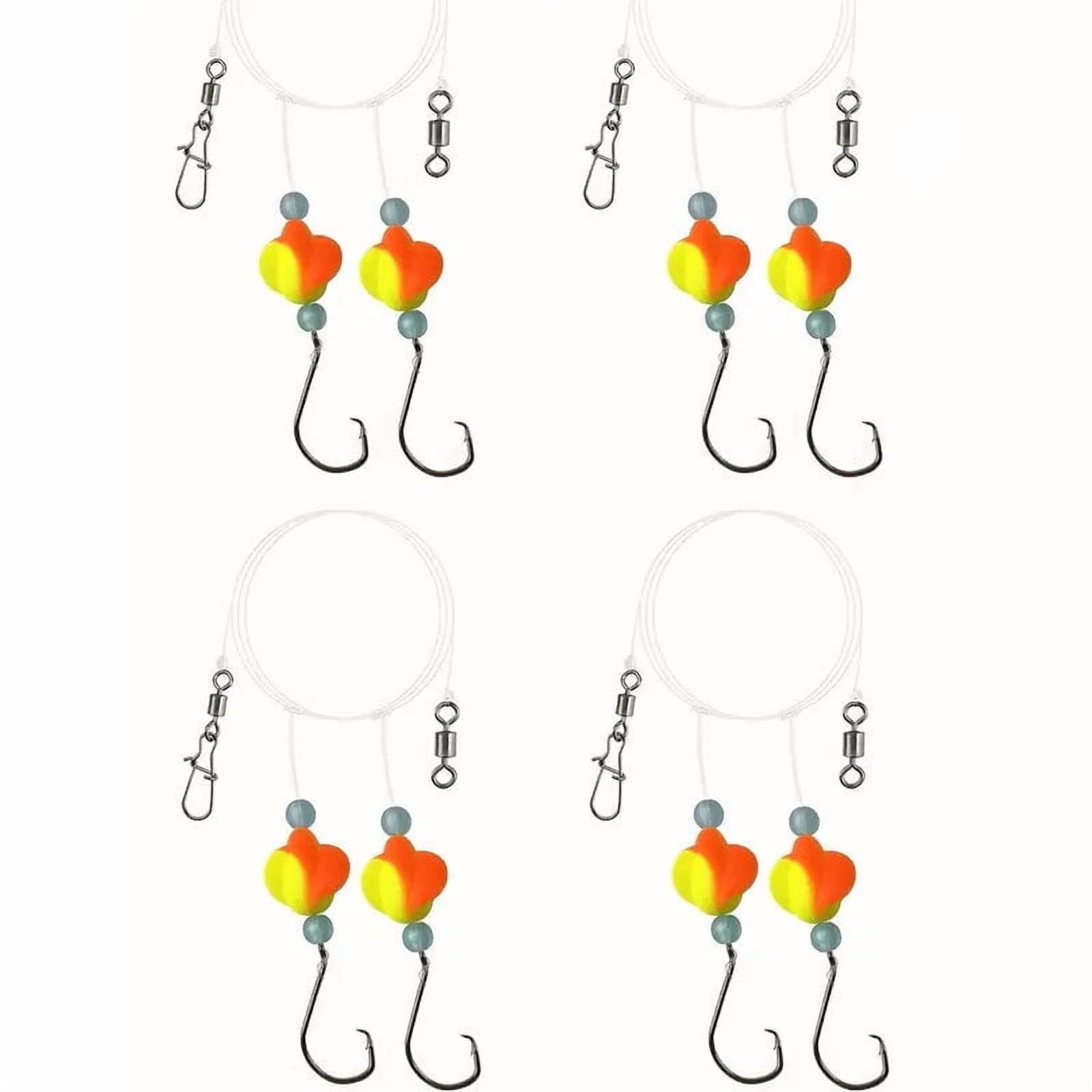 4-piece Set Sea Fishing Double Hook Rig Pre-installed Float Beads ...