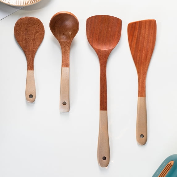 4-piece Set of Ebony Wood with Gold Handles, Non-stick Pots, Cooking ...