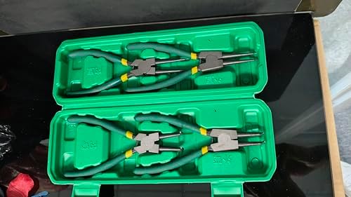 4-piece Snap Ring Plier Set, 7 in (17.8 cm) Round Nose C-Clamp, for ...