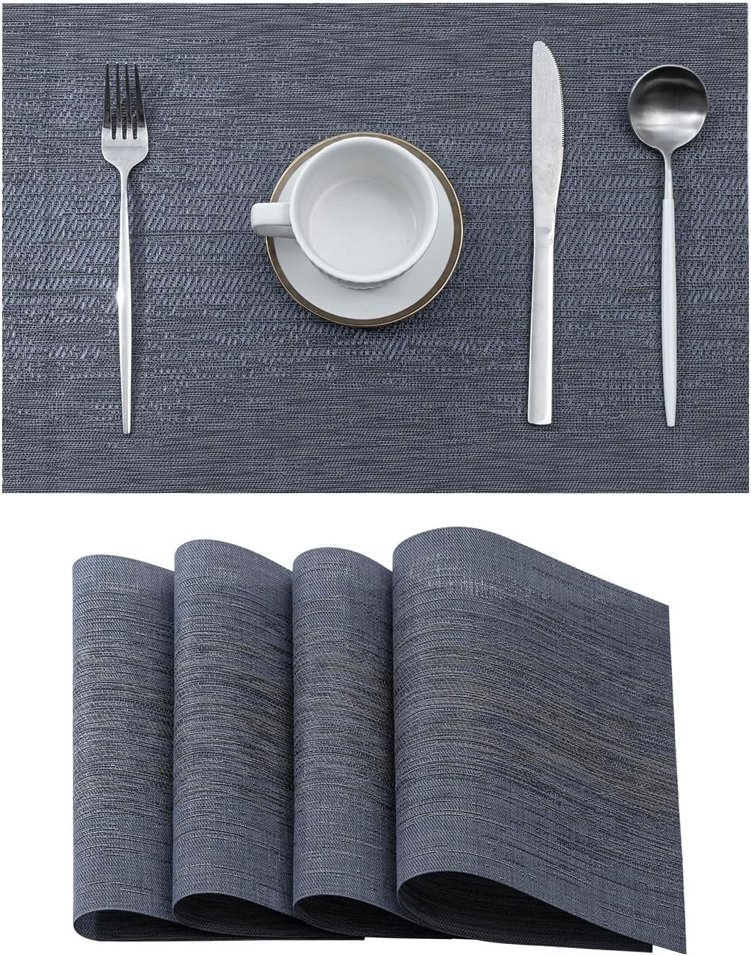 4-piece beige placemat set - heat-resistant and non slip dining table ...