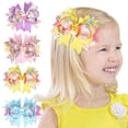 4-piece cute rabbit bow hair clip, Easter hair accessory, satin bow ...