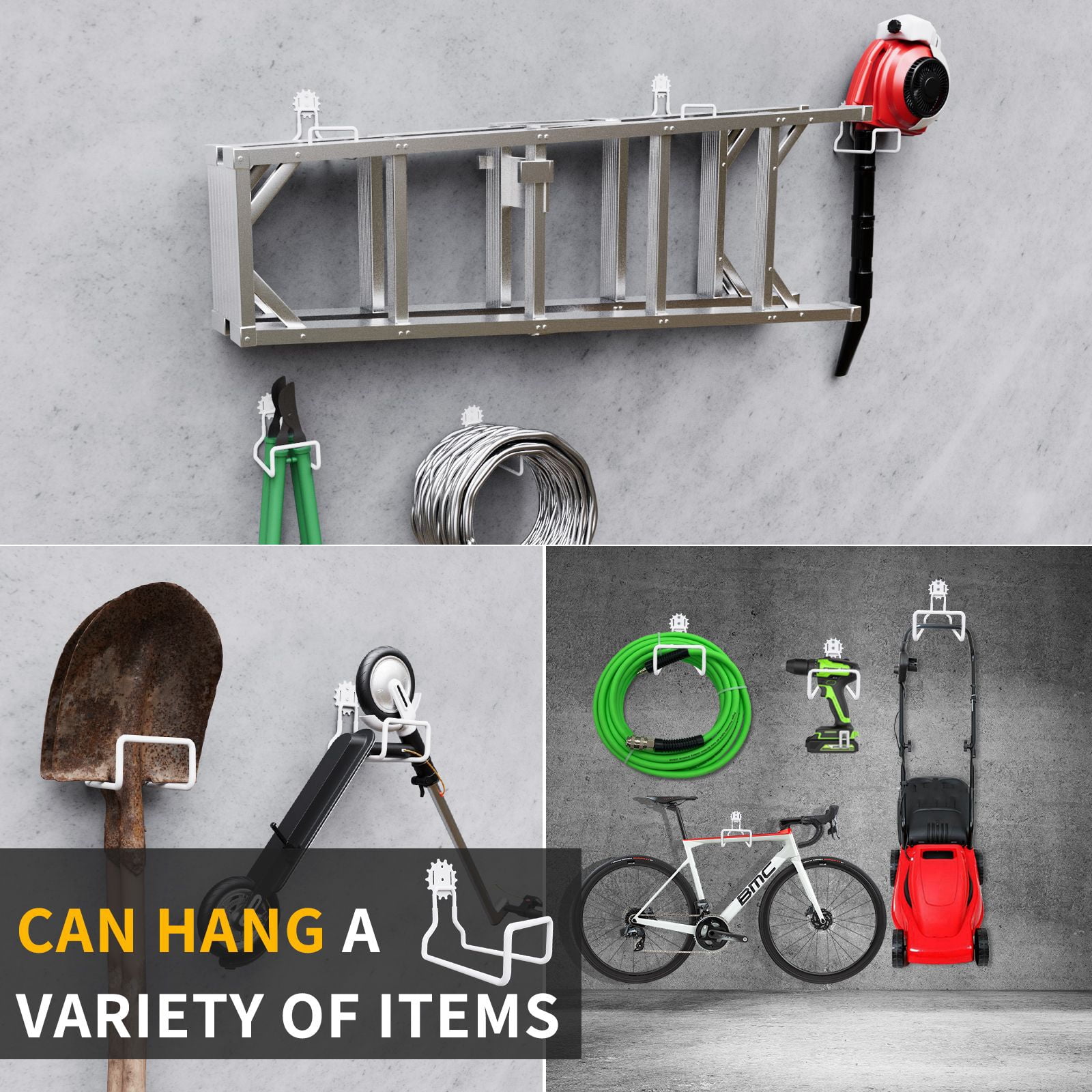 4 piece set hose bracket Universal heavy duty resistant metal garage ...