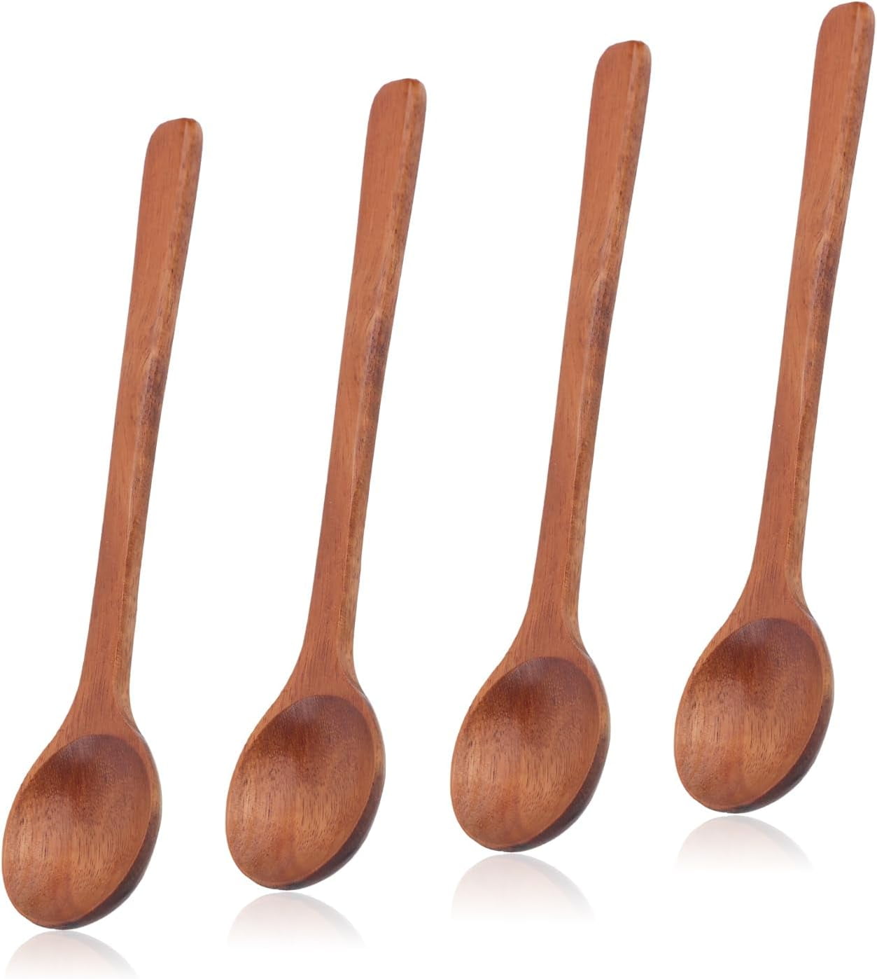 4-piece set of small wooden spoons, 6.7-inch smooth honey spoon mini ...