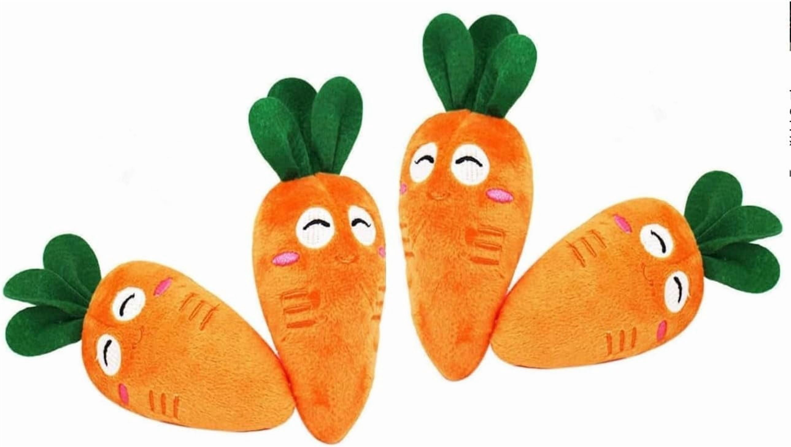 4-piece soft dog cute carrot plush sound-emitting toy, with various ...