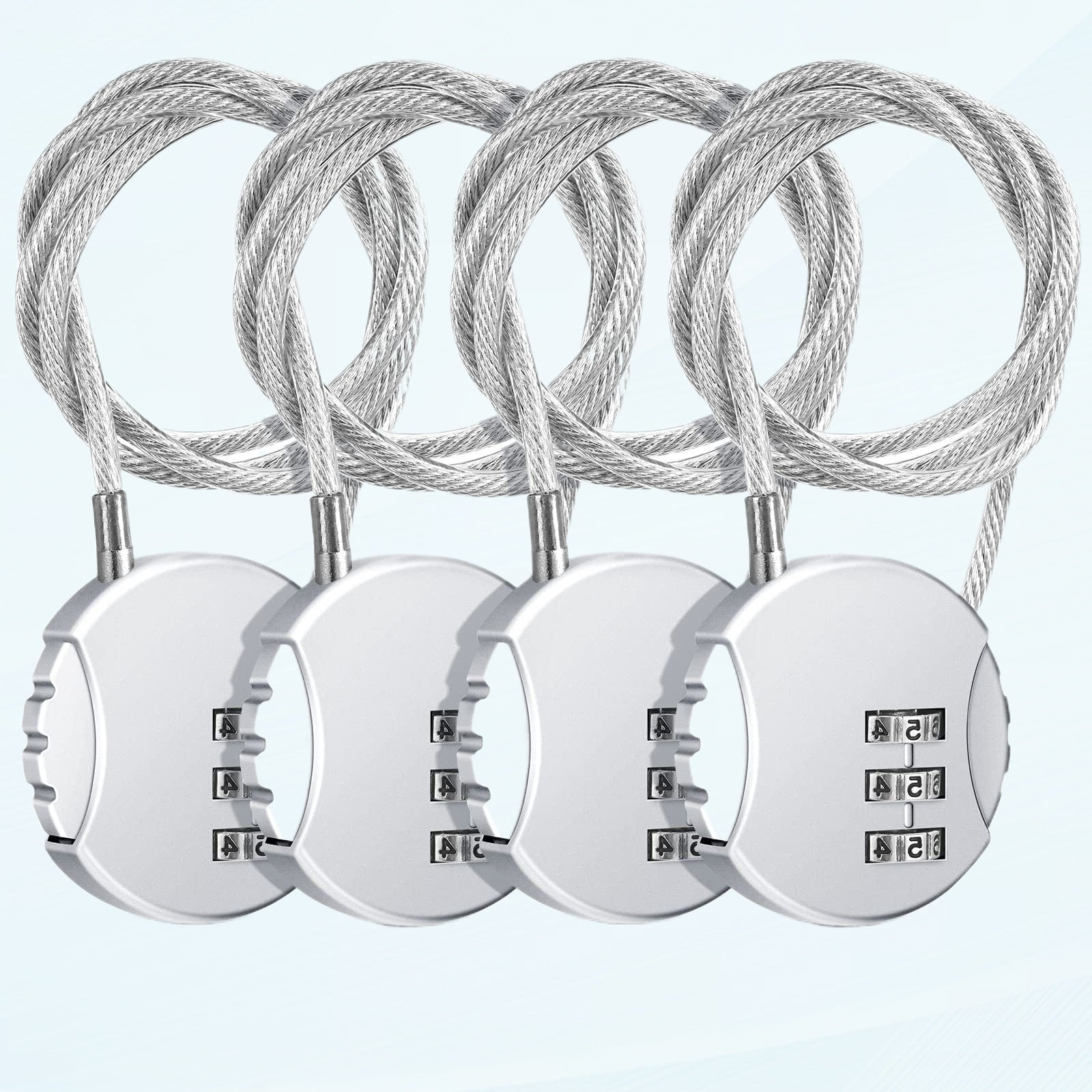 4 pieces 3-digit combination lock wire stroller waterproof padlock ...