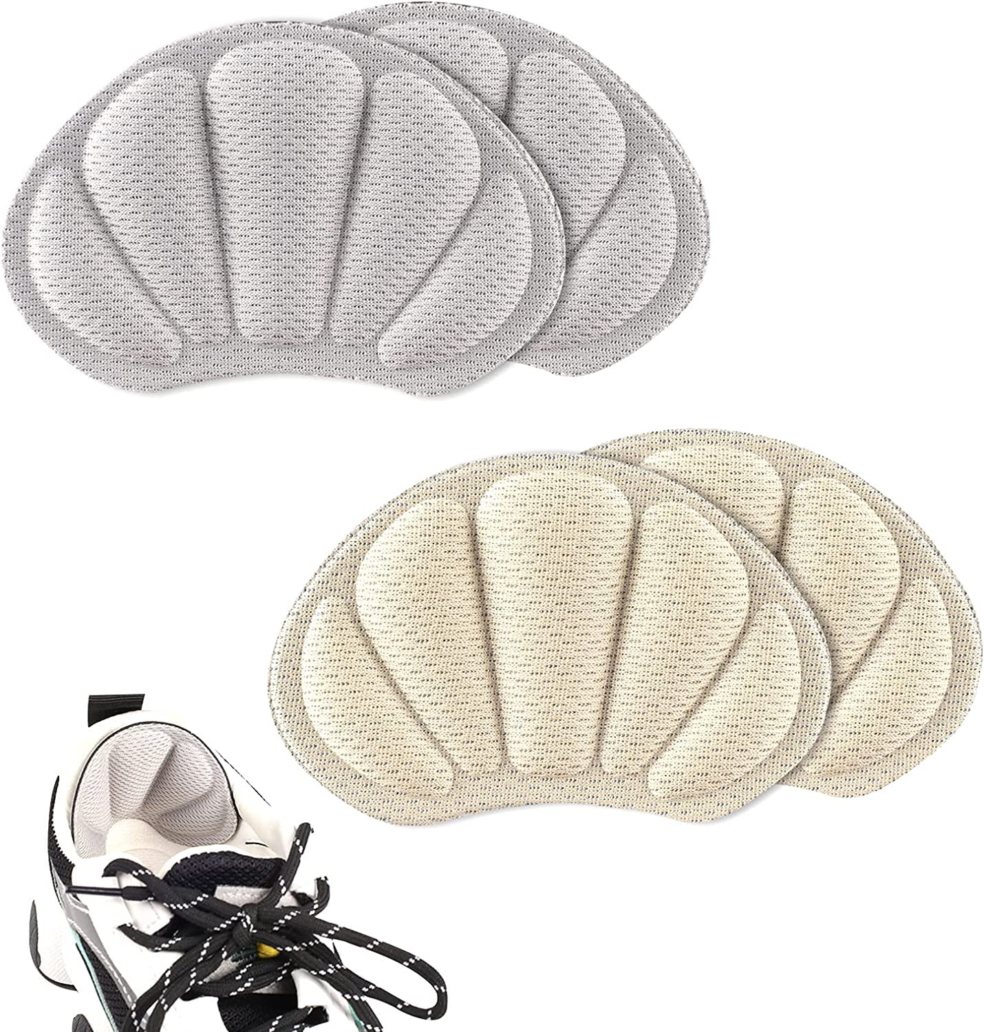 4 pieces Soft Heel Grips for Women& Men, Anti Slip for Shoes Too Big ...