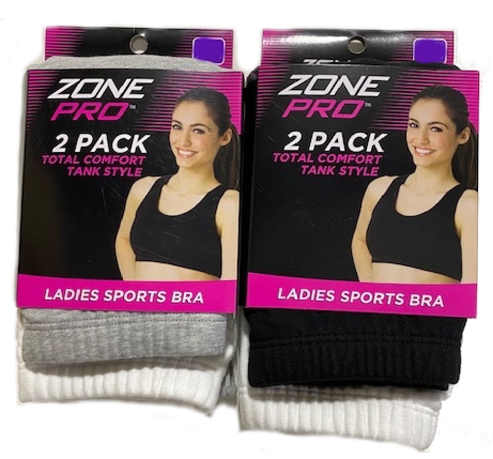 Zone Pro 4-Piece XXX-Large Sport Bra Tank in Black, White, and Grey ...
