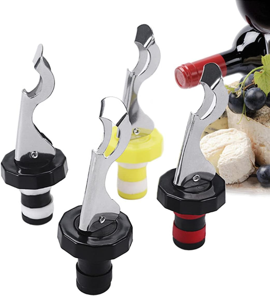 4 pieces airtight bottle stoppers, universal bottle stoppers with lever ...