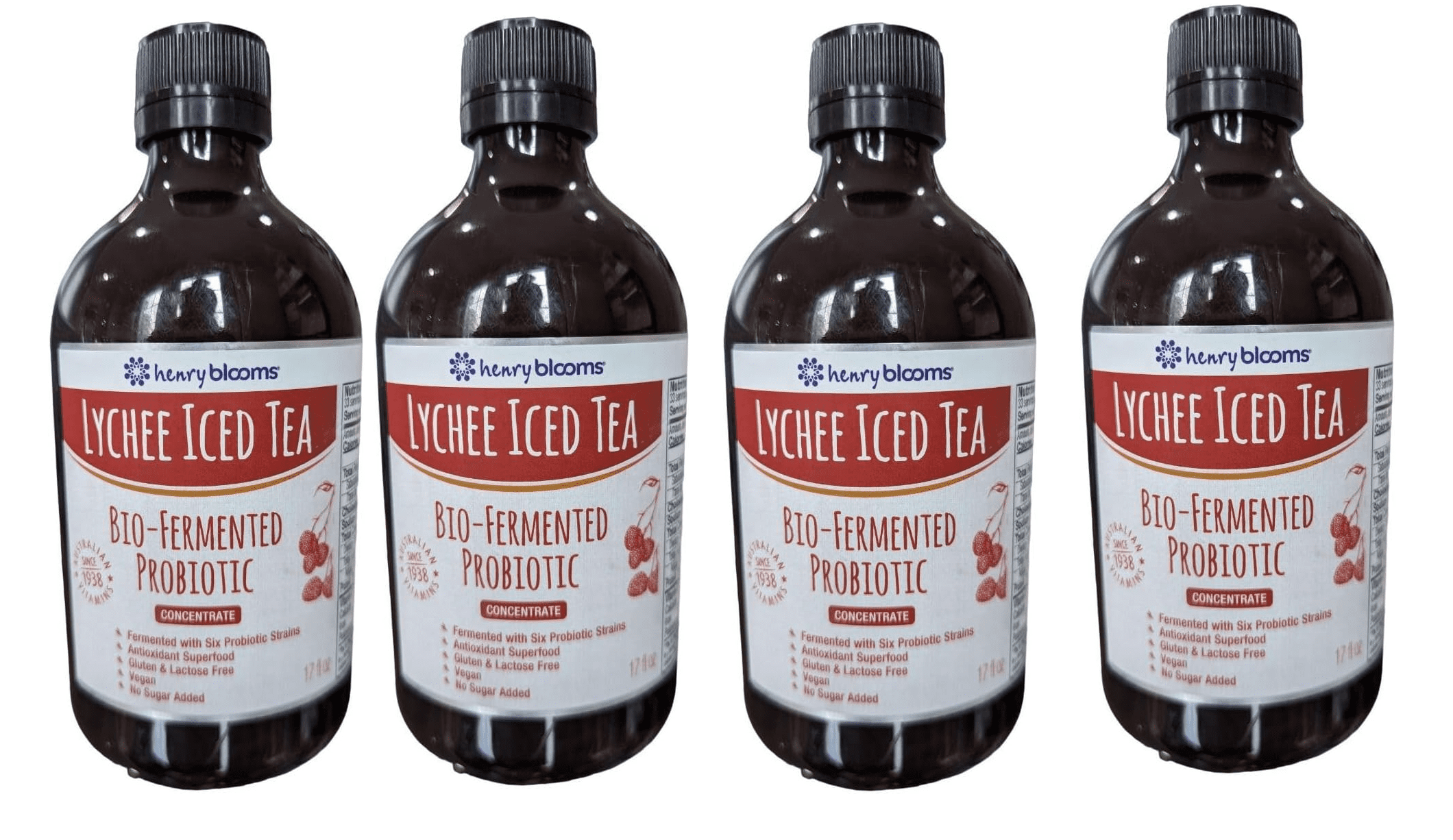 4/pk Bio-Fermented Probiotic Condentrate - Lychee Iced Tea, 17 fl.oz ...
