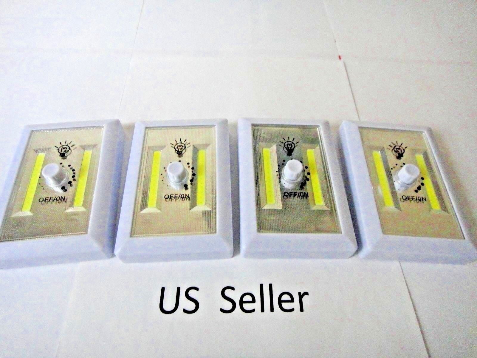 4 pk COB LED Wall Lighted Switch Wireless Night Light Battery Included ...