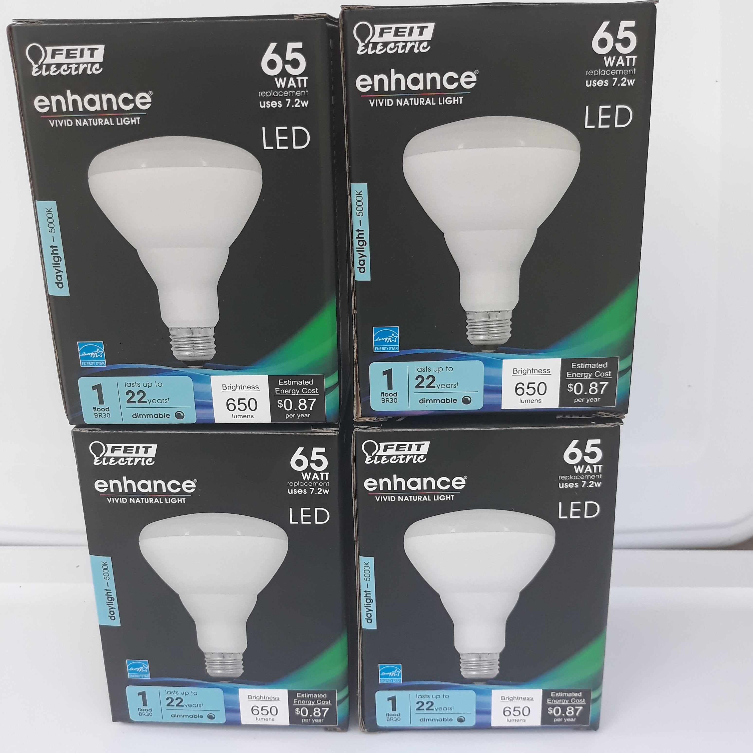 4 pk FEIT Electric LED Flood BR30 Daylight 5000k 65 Watt - Walmart.com